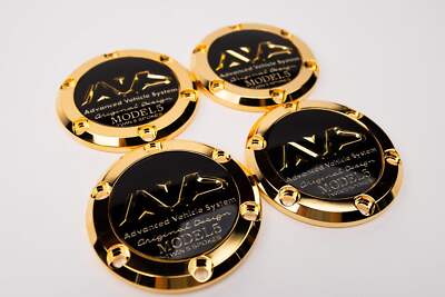 Yokohama AVS Model 5 Reproduction Center Caps *24k Gold Plated / Black ...