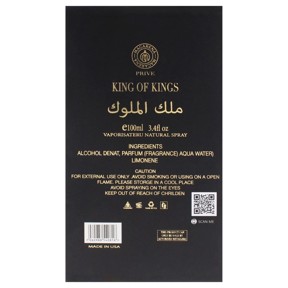 King Of Kings Royal Noir 3.4 OZ Parfum Macarena for Men Perfume Cologne ...
