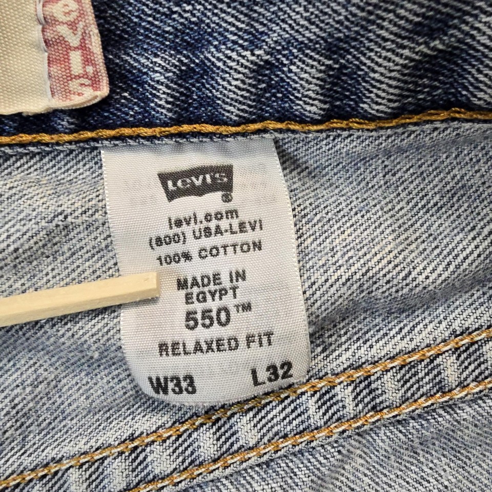 Levis 550 Jeans Mens 33x32 Blue Light Wash Relaxed Fit Tapered Leg ...