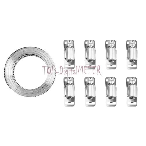 11.5FT Adjustable Large Hose Clamps Worm Gear Stainless Steel Clamp +8 ...