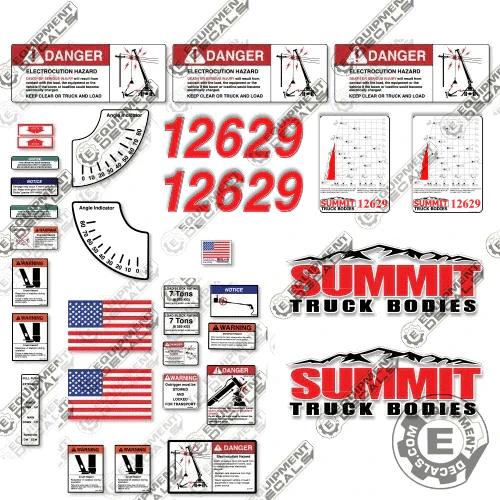 Fits Summit 12629 Decal Kit Full Safety Stickers with Logos - 7 YEAR 3M ...