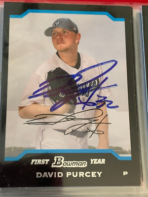 DAVID PURCEY AUTOGRAPHED SIGNED 2004 BOWMAN CARD BLUE JAYS COA | eBay