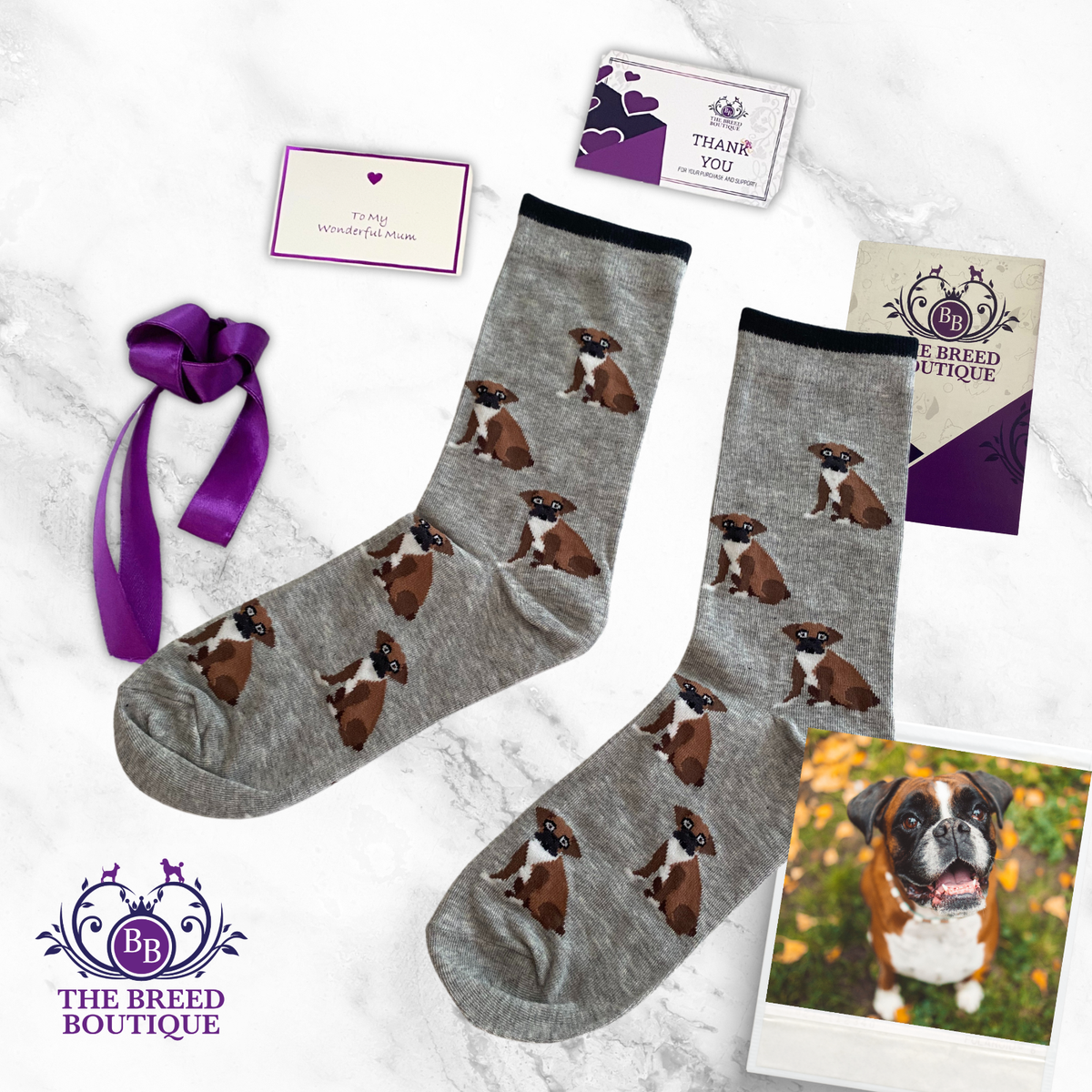 Boxer Dog Wearing Socks Custom Dog Boxers | Face On Socks – Face On