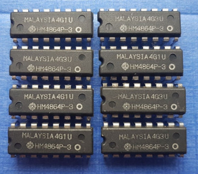 (8x) MALAYSIA HM4864P-3 | HM 4864P-3 Dynamic RAM chips for Commodore 64 ...