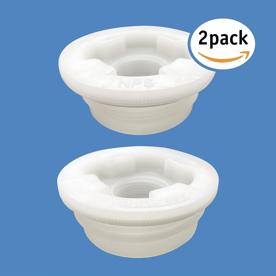 2" Bung Cap Set w/ 3/4" Knockout 15 30 55 Gal Drum Buttress NPT Thread ...