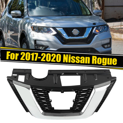 For Nissan Rogue 2017 2018 2019 2020 Front Bumper Upper Grille Chrome ...