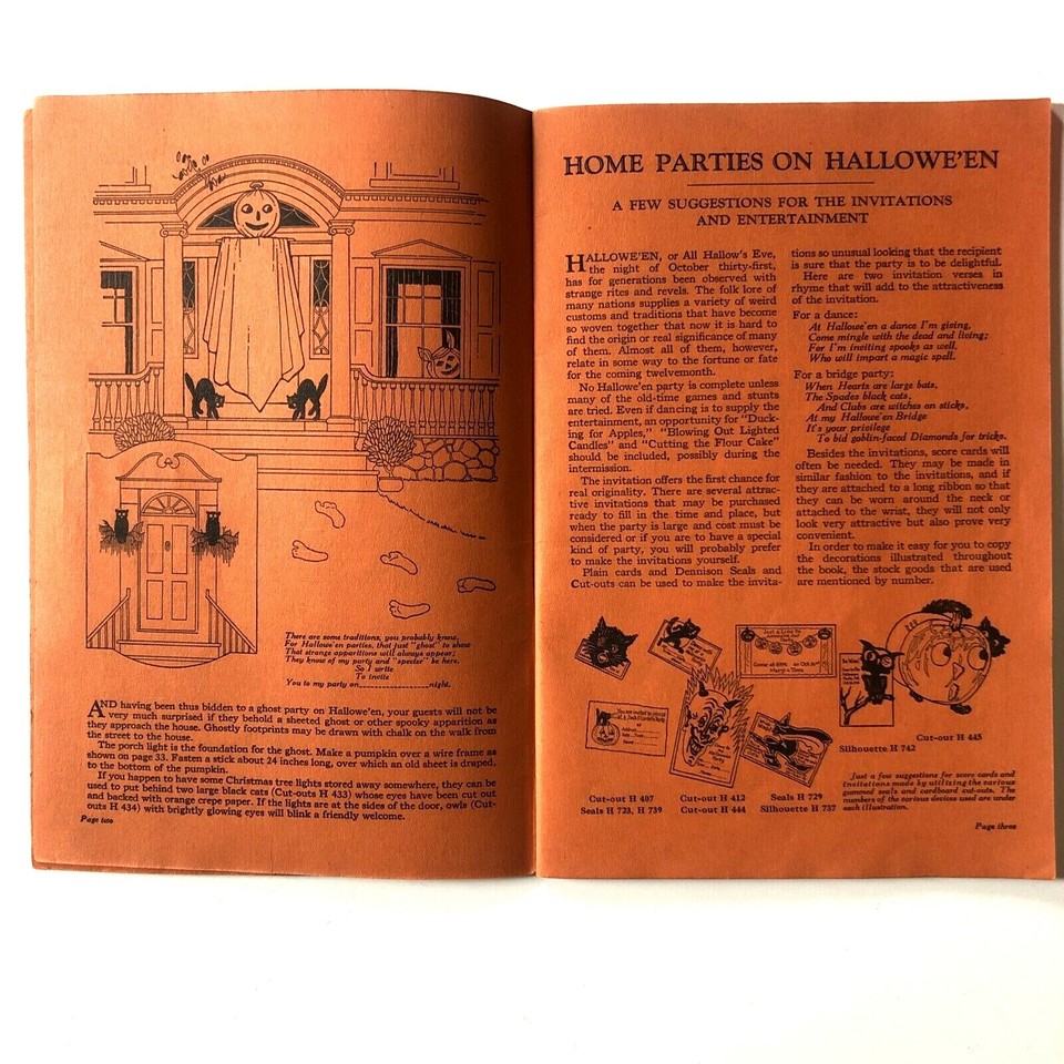 Vintage Dennison Bogie Book Halloween 1926 How to Entertain Costumes ...
