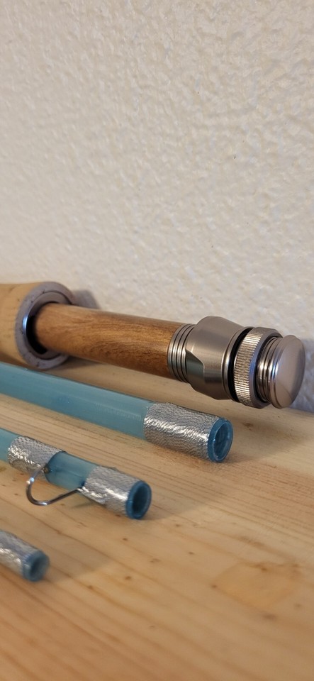Custom Fly Rod Fiberglass 5wt 8ft 4 pieces Teal Blue | eBay