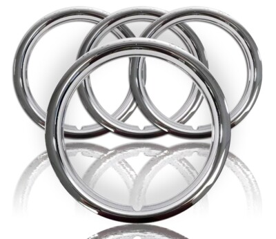 Set of 4 18" Chrome Wheel Rim Trim Rings Beauty Bands Rims Rally Steel ...