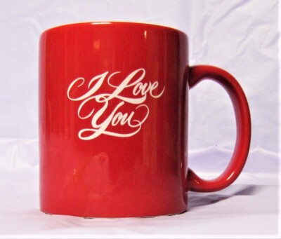 Red I Love You Mug #ily, Glass Coffee Cup | eBay