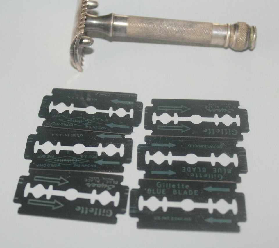 WW2 Army Gillette Safety Razor in Silver Case w/ extra Blades | eBay