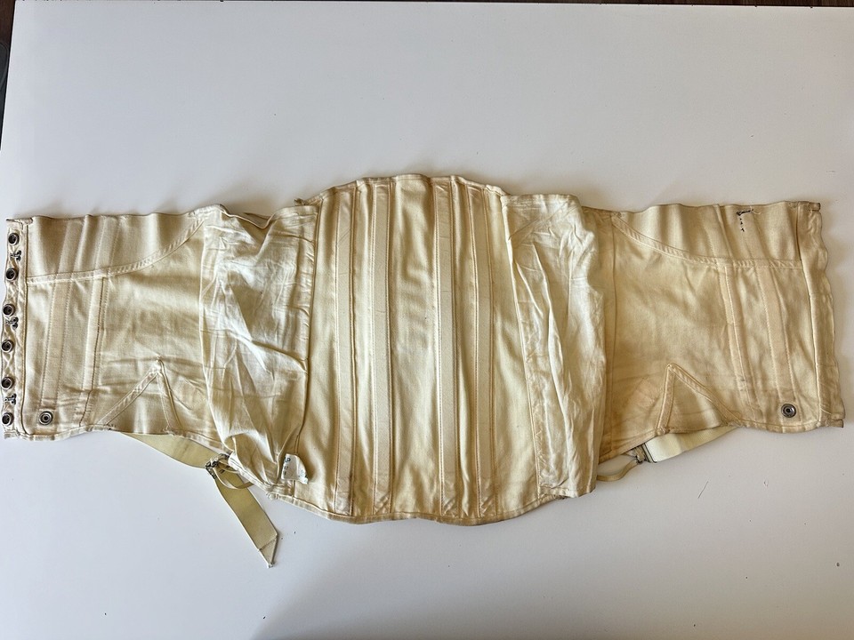 Vintage 50s 60s CAMP ILGWU Laced Abdominal Corset Lumbar Back Brace ...