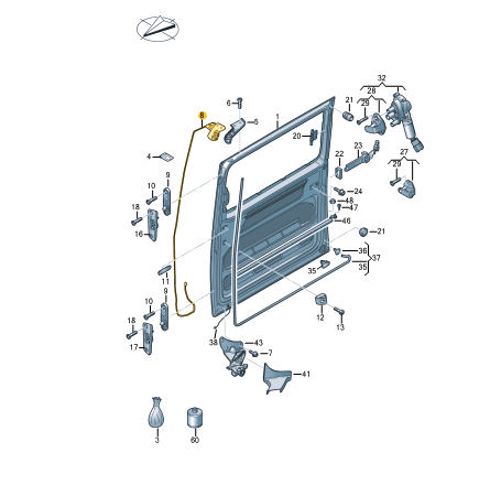 VW TRANSPORTER T5 Left Upper Sliding Door Roller Guide 7E0843435C | eBay