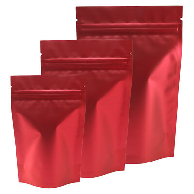 100/500 Metallic Red Mylar Packaging Bags Resealable Candy Cookie ...
