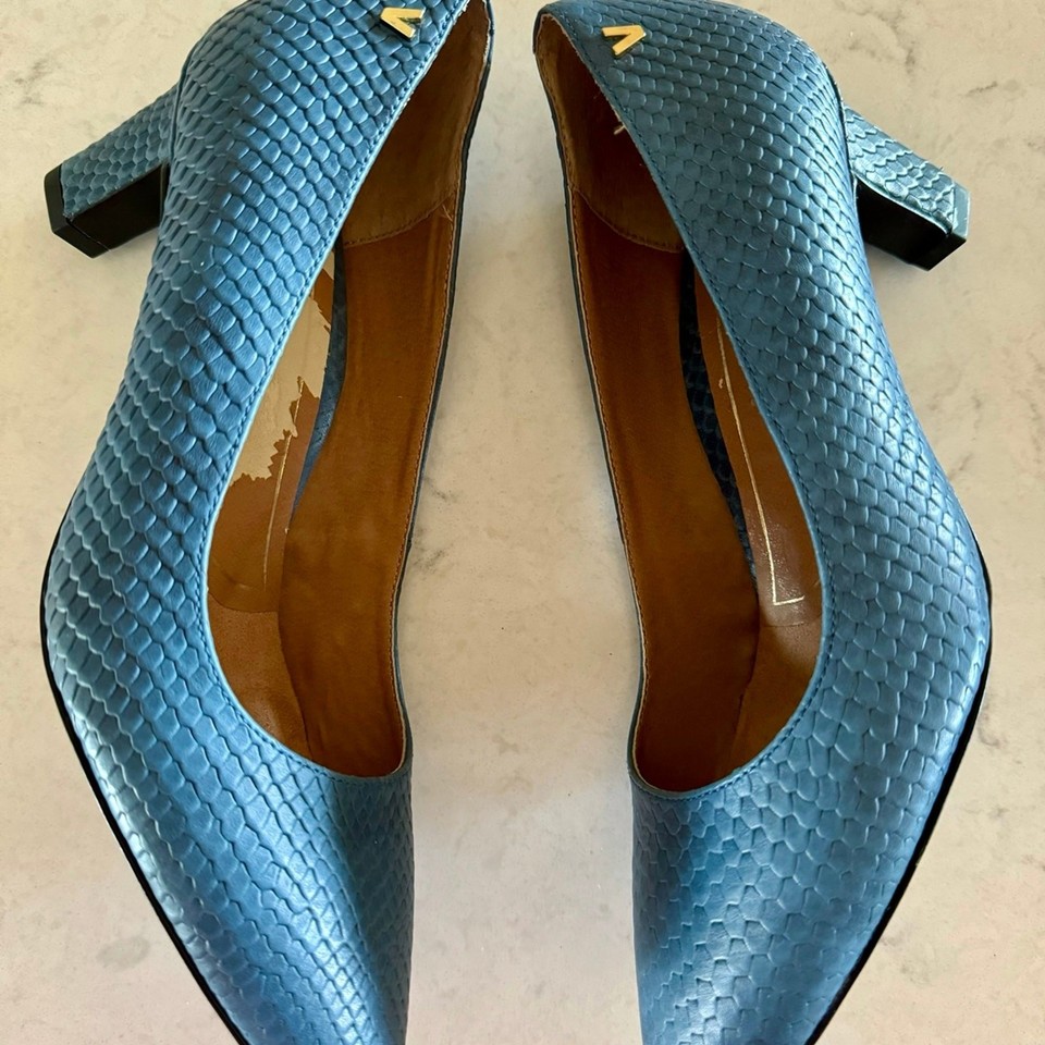 Vionic Blue Madison Mia Snakeskin Heels Size 6 Concealed Support | eBay