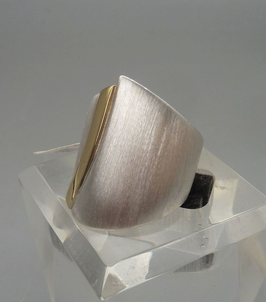KMPP Vintage Modernist Ring Gr 57 TOP Design 925 Silber 585 Gold 14K ...