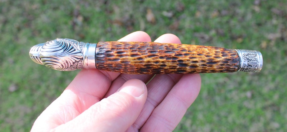19th Century Jigged Bone Knife Tool Handle Material w/ Original Metal ...