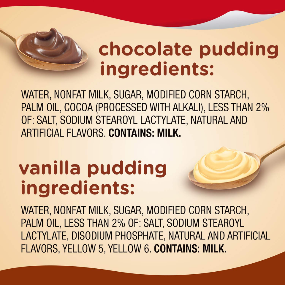 Snack Pack Chocolate and Vanilla Flavored Pudding Cups Family Pack, 12 ...