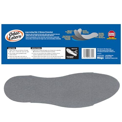 Odor-Eaters Blue Unisex Shoe Insoles Control Odor and Wetness ...