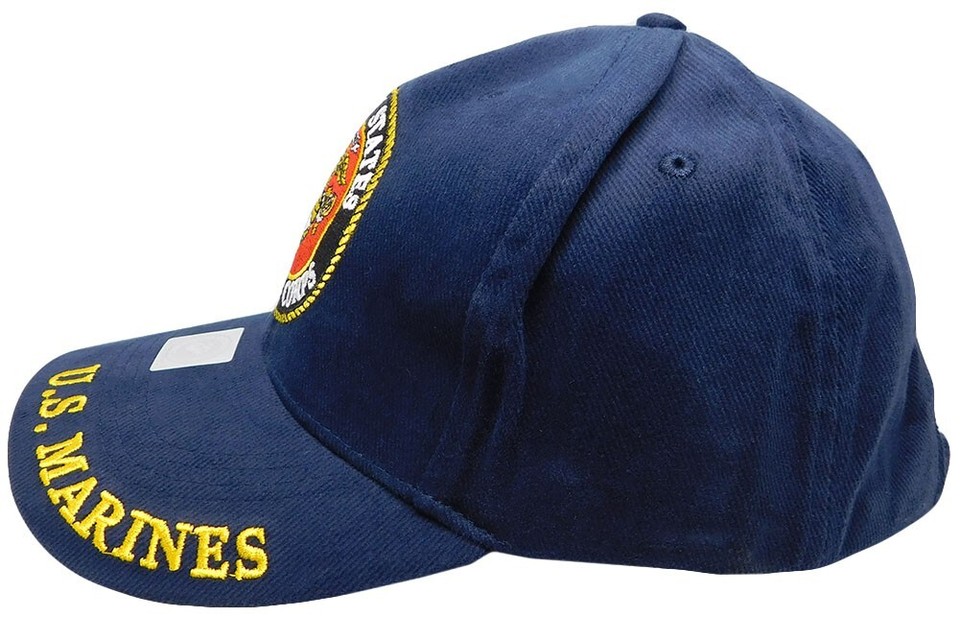 NEW U.S MILITARY MARINE CORPS EMBROIDERED BLUE HAT CAP OFFICIAL ...