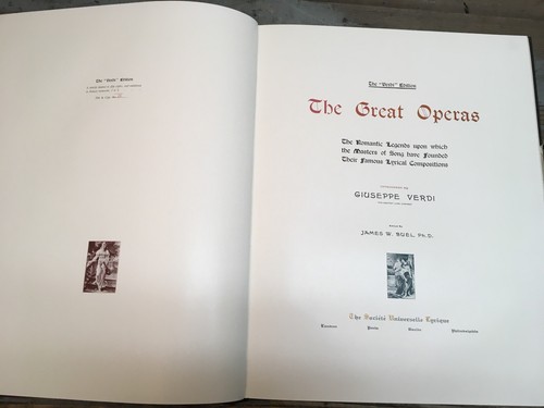 Vintage Book The Great Operas Verdi Edition Section Eight James W Buel ...