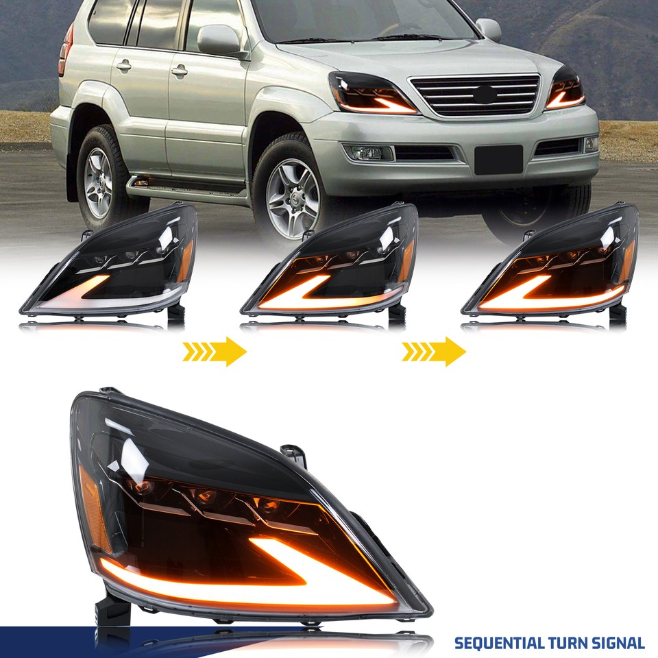 LED Headlights For Lexus GX470 2003-2009 Sequential Front Lamps ...