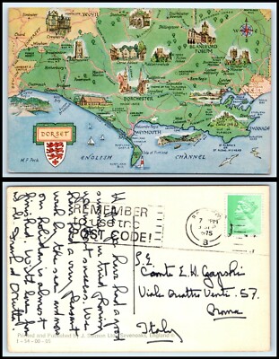 UK Postcard - Dorset, Tourist Map O48 | eBay