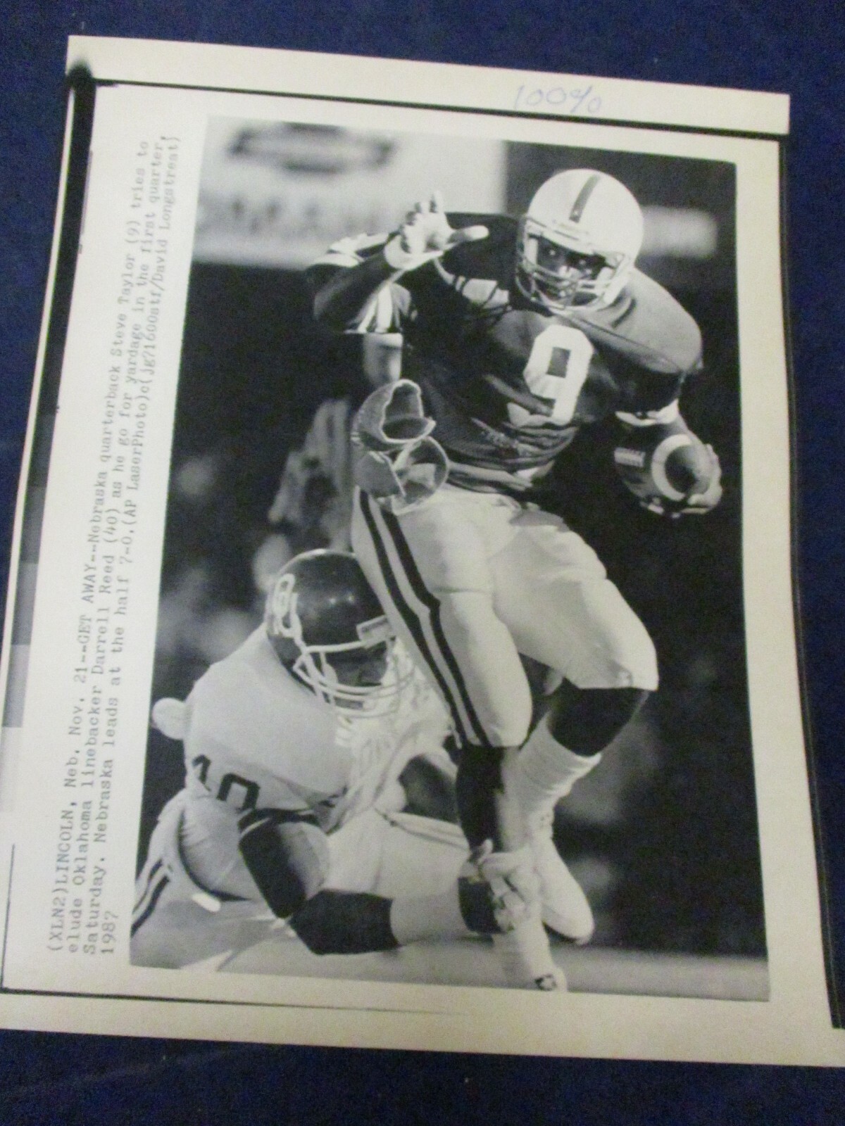 1987 NCAA Steve Taylor Darrell Reed Nebraska/Oklahoma Vintage Wire ...