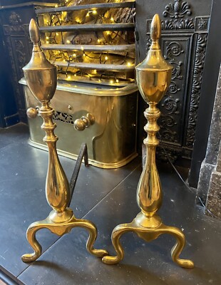 Fireplaces & Mantels - Brass Fire Dogs Andirons