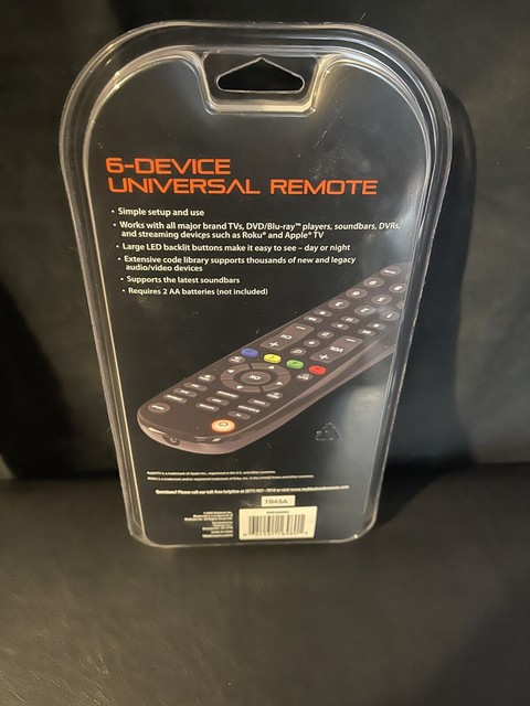 Blackweb Universal Remote Control Backlit 6 Device Compatible ...