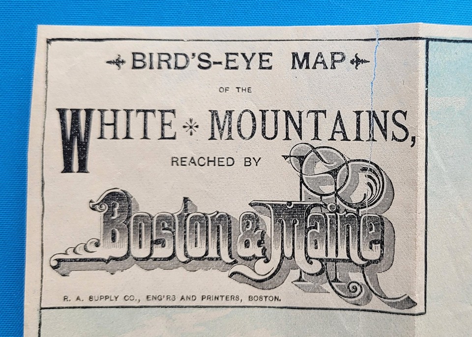 1896 Bird's-Eye Map of the White Mountains reached by Boston & Maine R ...