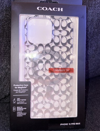 New Coach iPhone 16 Pro Max Case MagSafe Signature C black and grey ...