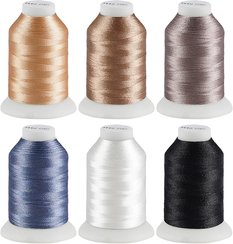 Sewing Thread Kit, 6 Colors Thread for Sewing 550 Yards per Spools ...