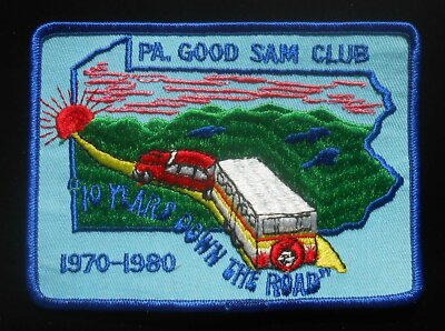 1980 Embroidered PA. Good Sam Club 10 Years Road RV Owners Trailer PA ...