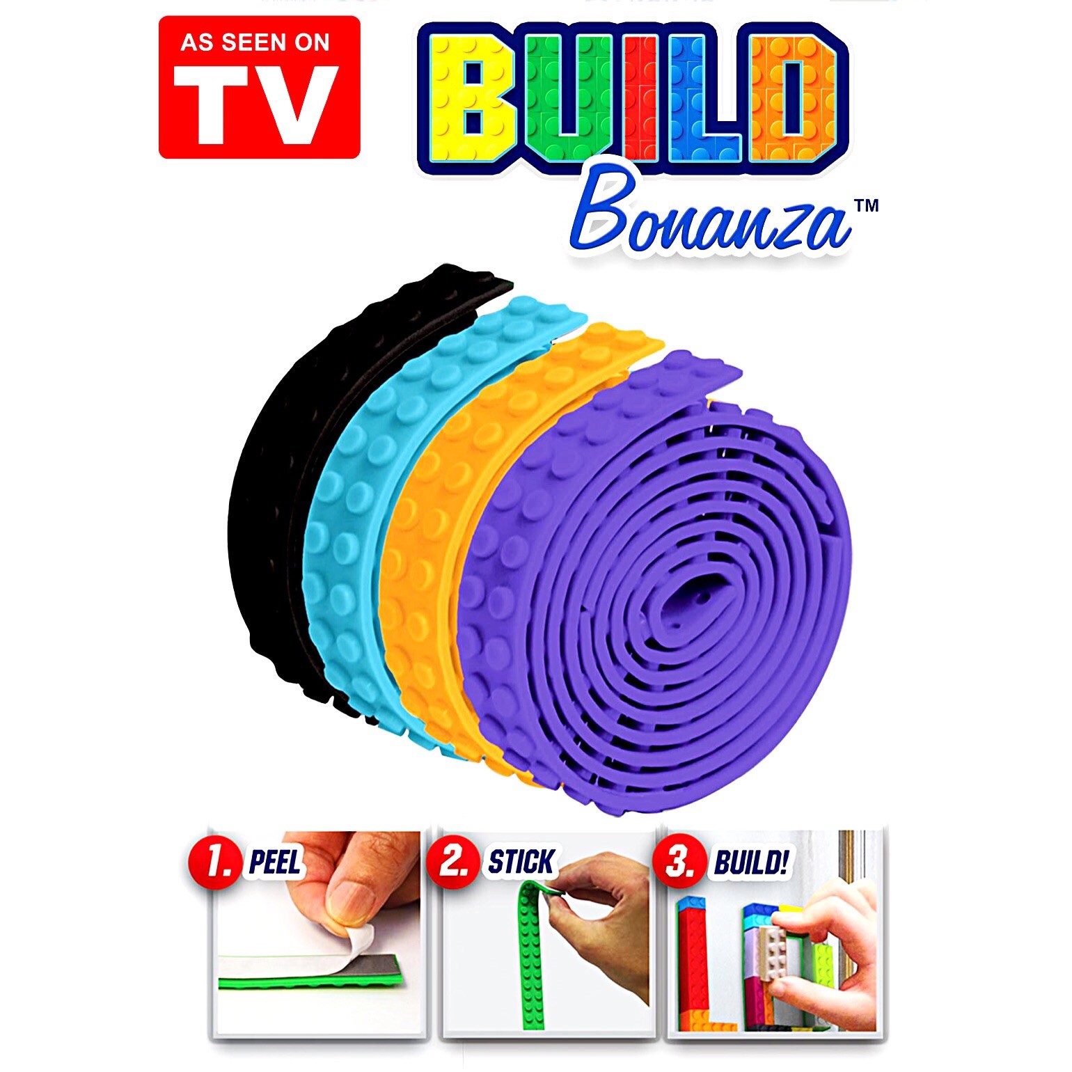 Build Bonanza Block Peel & Stick Tape Works with Lego & Mega Building ...