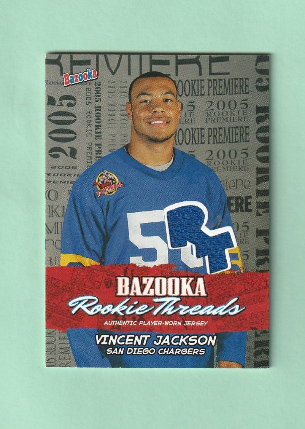 2005 Bazooka Rookie Threads #BZRVJ Vincent Jackson RC | eBay