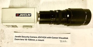 Javelin Security Camera JE4142A, with Canon Visualtek zoom lens 18-108 ...