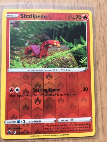 029/163 Sizzlipede | Reverse Holo Common | Pokemon Trading Card Battle ...