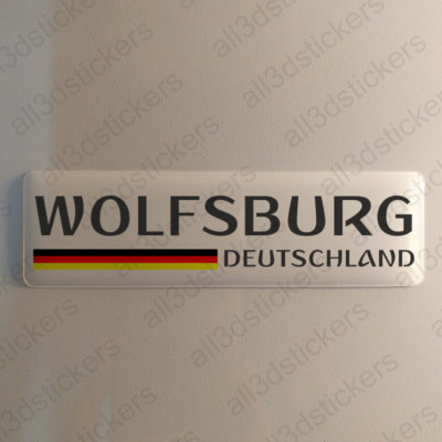 Wolfsburg Germany Sticker 4.70x1.18" Domed Resin 3D Flag Stickers Decal ...