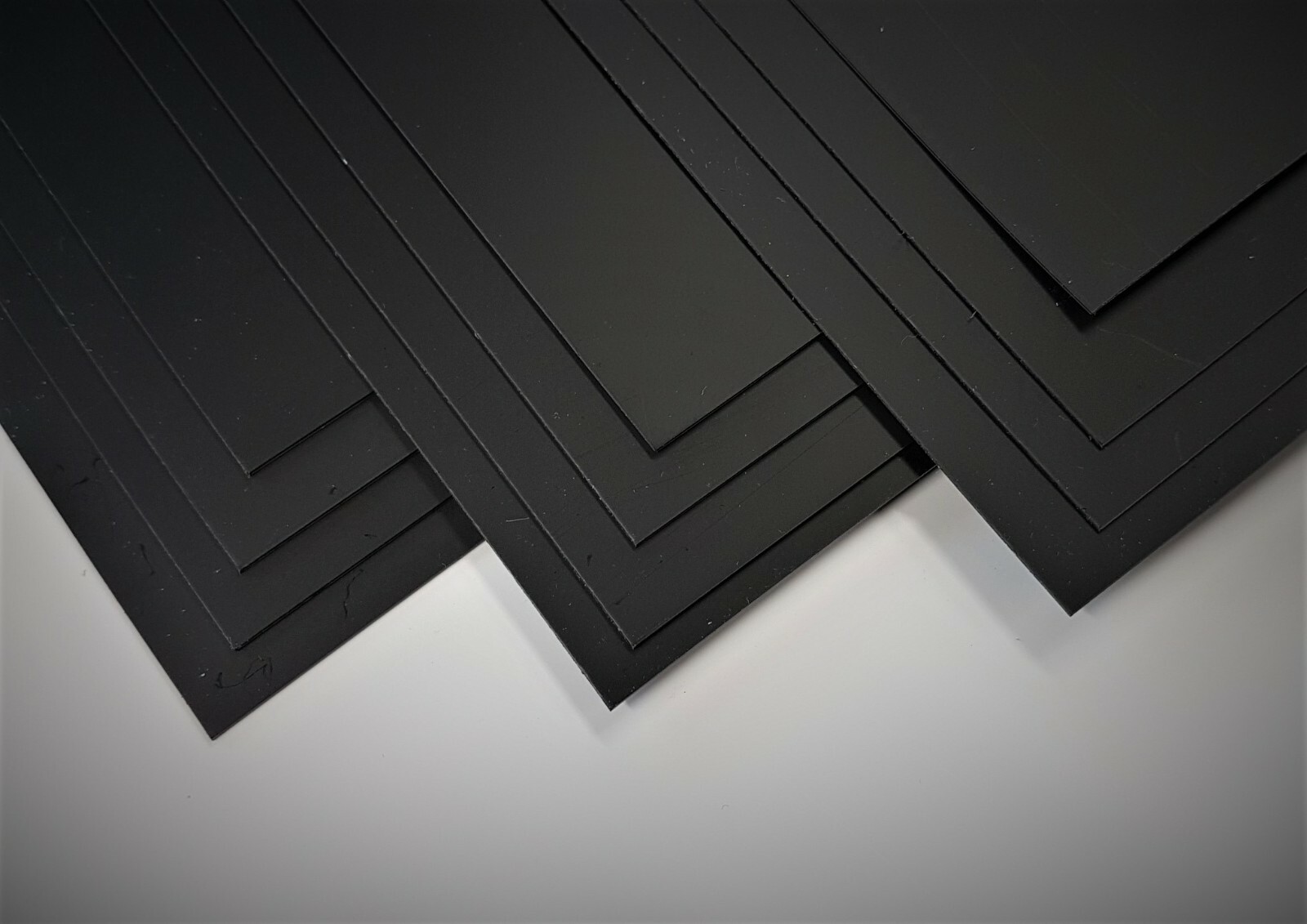 Black Polystyrene Sheets High Impact Matt Plasticard A5 A4 A3, 0.5 0.75 ...