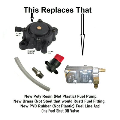 TORO FUEL PUMP WALBRO REPLACEMENT KIT FUEL VACUUM LINE AND BRASS ...
