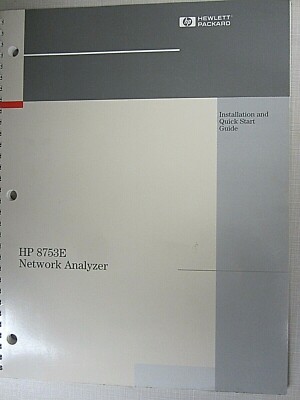 HP 8753E Network Analyzer Installation & Quick Start Guide (08753-90369) | eBay