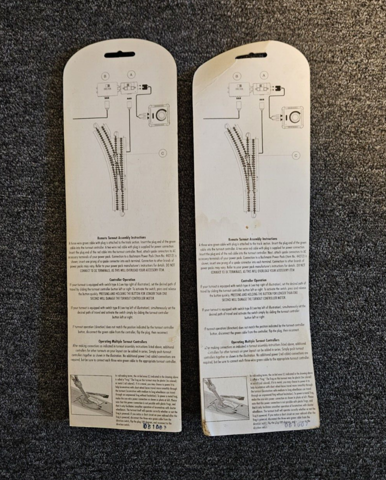 Bachmann EZ Track N Scale 44869 #6 WYE Turnout Lot of 2 Nickel Silver ...