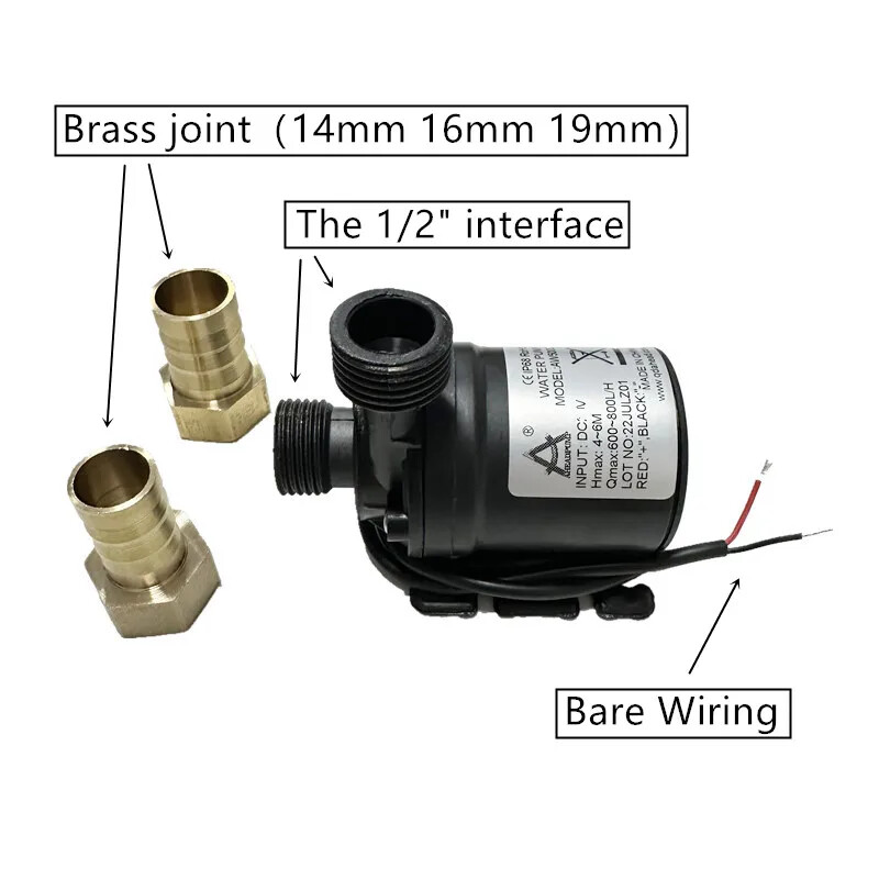 Water Pump High Pressure Ultra Quiet Solar DC 12V Lift 5M 800L/H ...