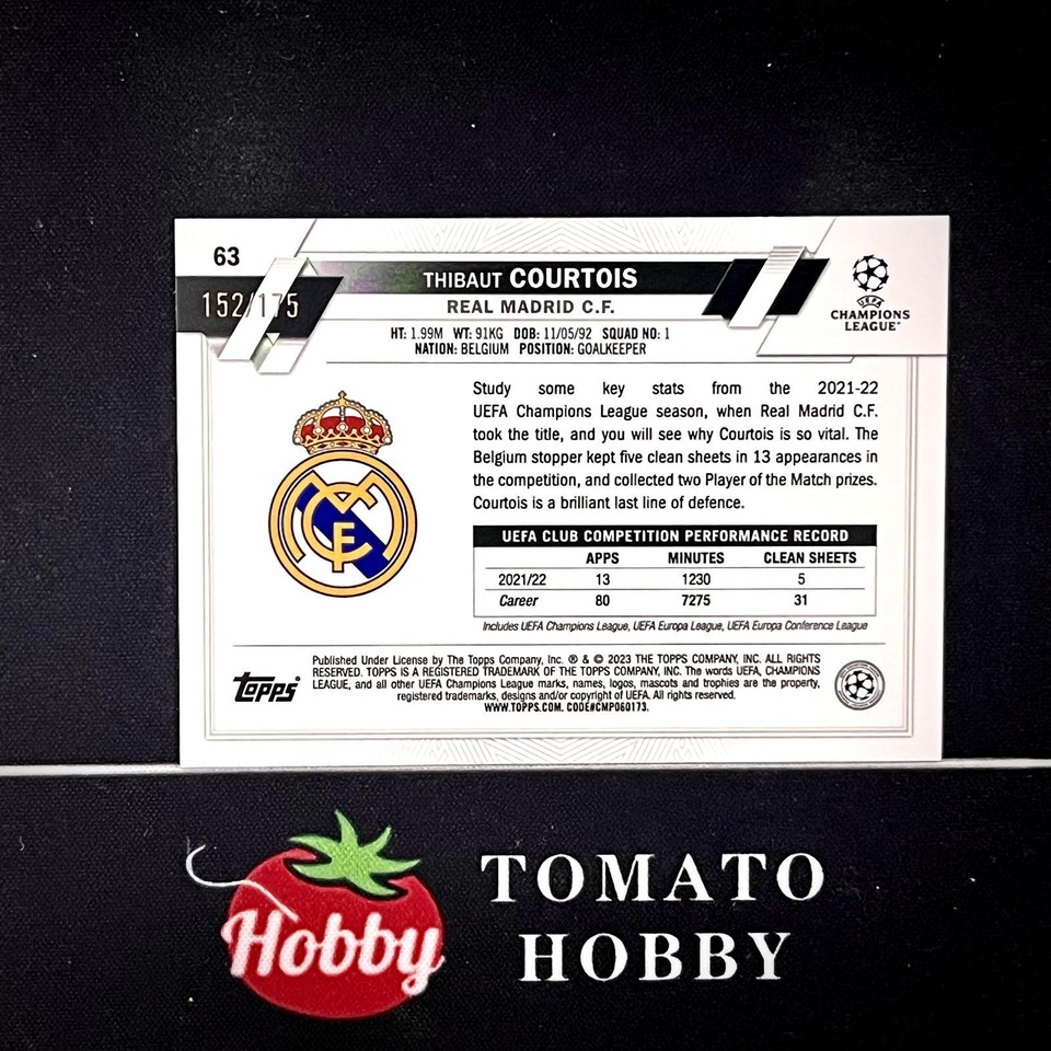TOPPS CHROME UEFA 2022-23 THIBAUT COURTOIS /175 PINK MINI DIAMOND ...