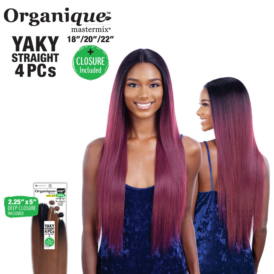 YAKY STRAIGHT 4PCS (18"/20"/22") - SHAKE-N-GO ORGANIQUE SYNTHETIC WEAVE ...