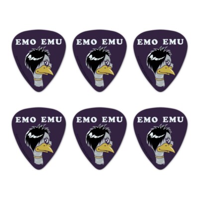 Emo Emu Funny Humor Novelty Guitar Picks Medium Gauge - Set of 6 | eBay