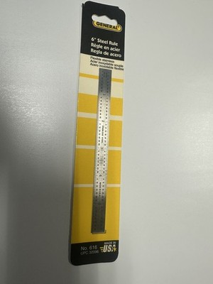 New Old Stock Vintage General Stainless Steel 6" No. 616 Rulers Made in ...