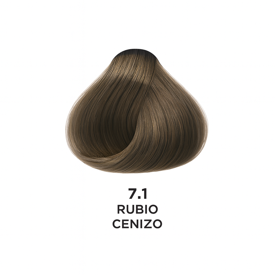 KUUL COLOR SYSTEM 7.1 RUBIO CENIZO MEDIANO 3.04OZ – TINTE PROFESIONAL ...