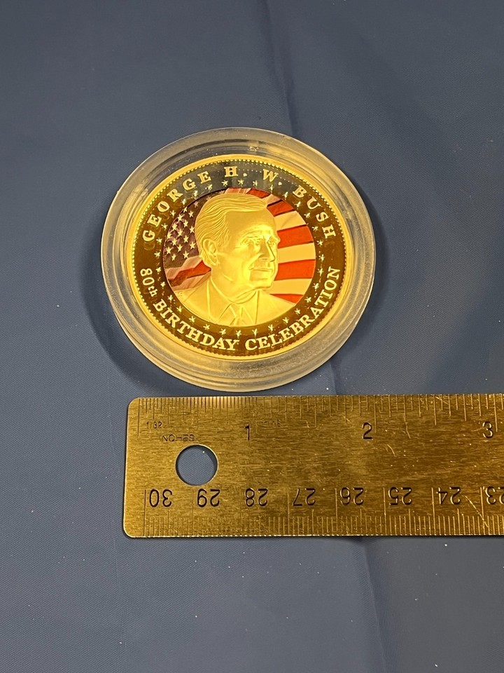 George Bush 80th Birthday Celebration Commemorative Coin 2oz Pure ...